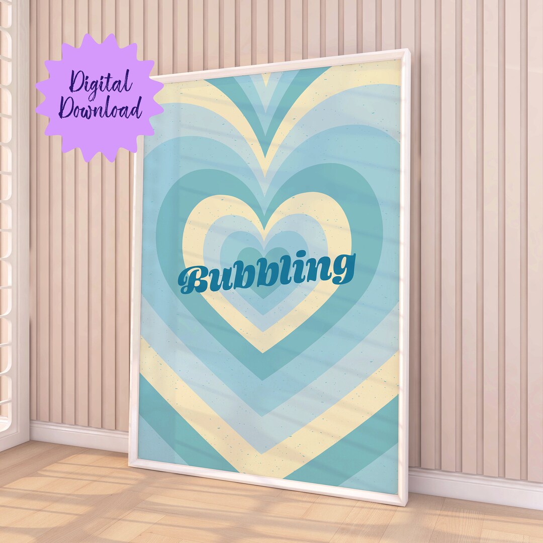 Bubbles Bubbling Puff Girls Print Girly Apartment Decor Downloadable ...