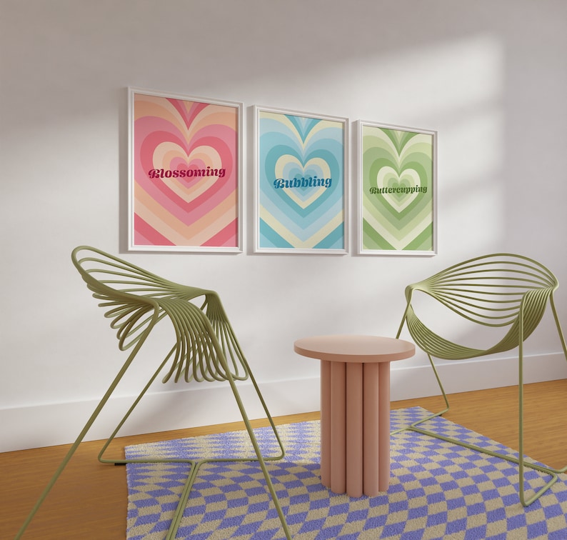 Puff Girls Printable Set Posters, Heart Printe Poster Bundles, Power ...