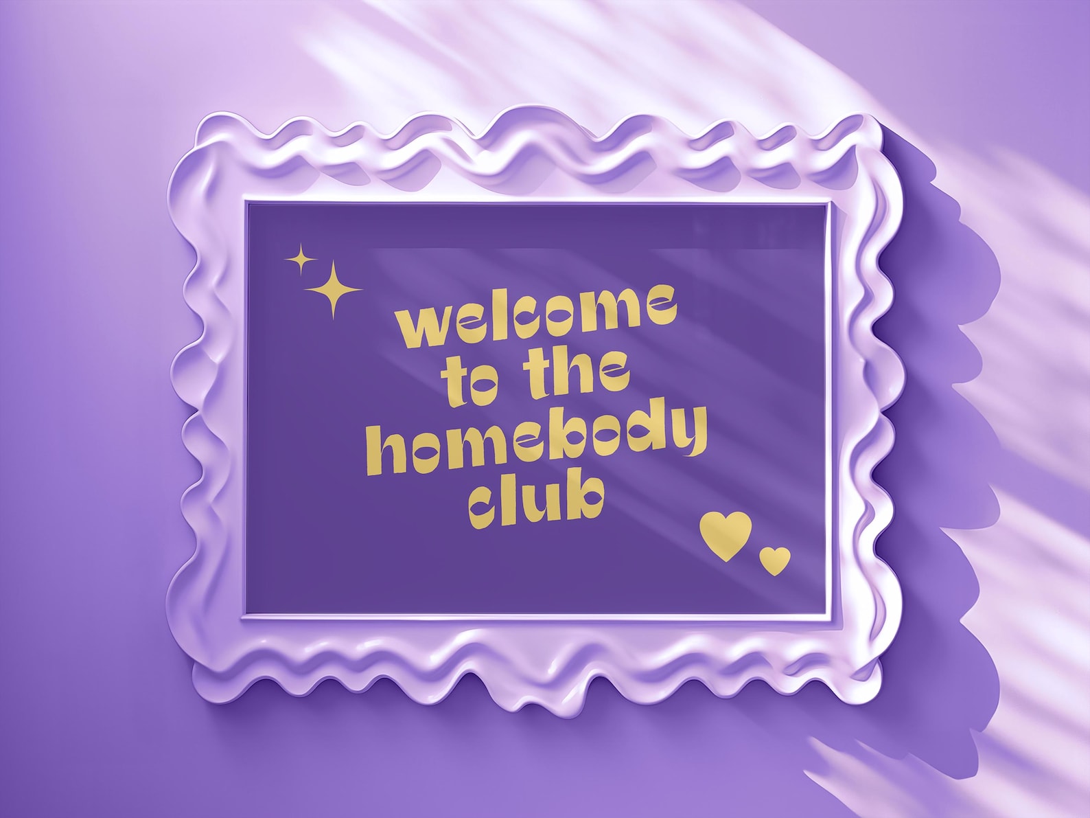 Homebody Club Purple Colored Print Introverts Posters Gaming Room Decor ...