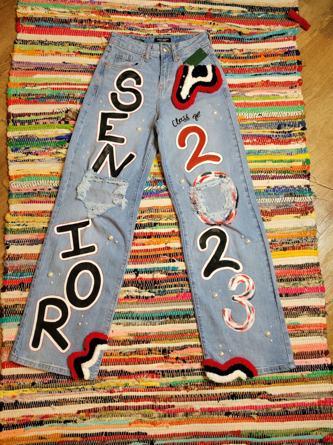 Hand Painted Jeans for Graduate, Graduation, Spirit Day, Birthday ...