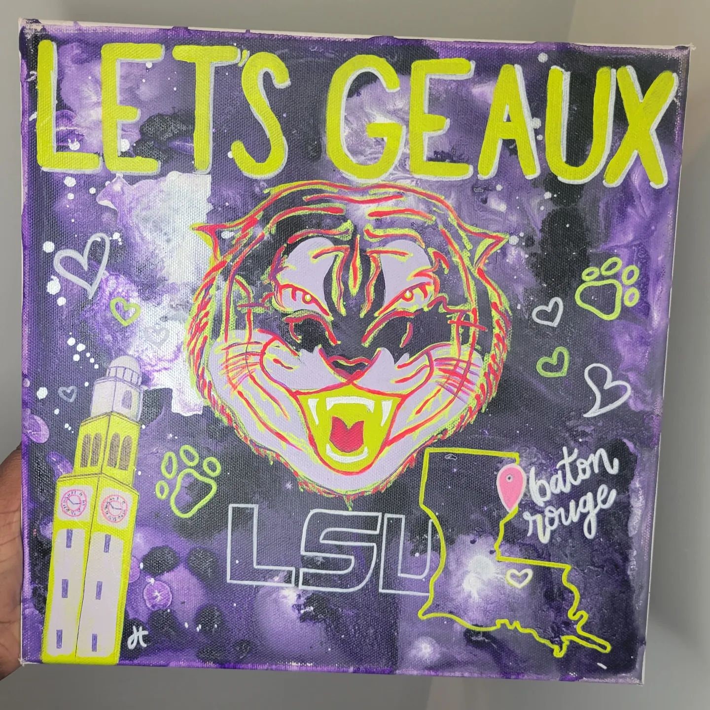LSU Tigers Canvas for LSU Grad/graduate or Fan Perfect for an Office or ...