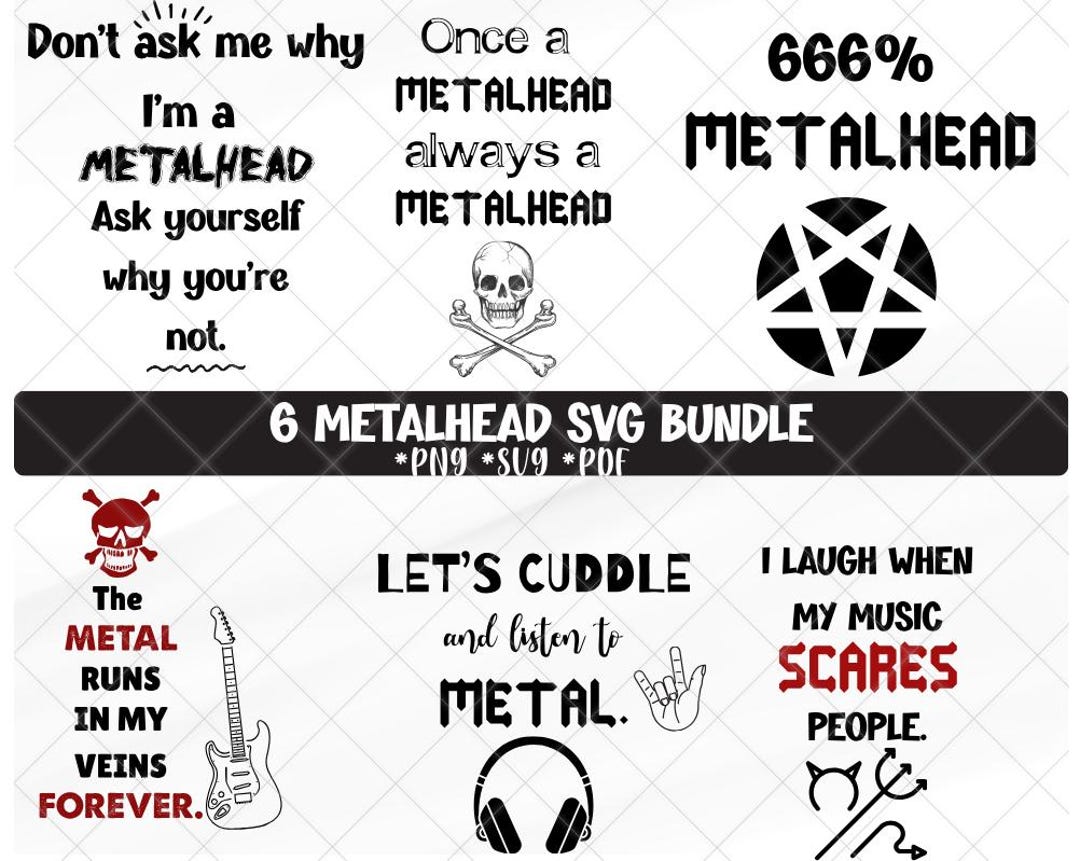 Metalhead SVG 6 File Bundle - Etsy