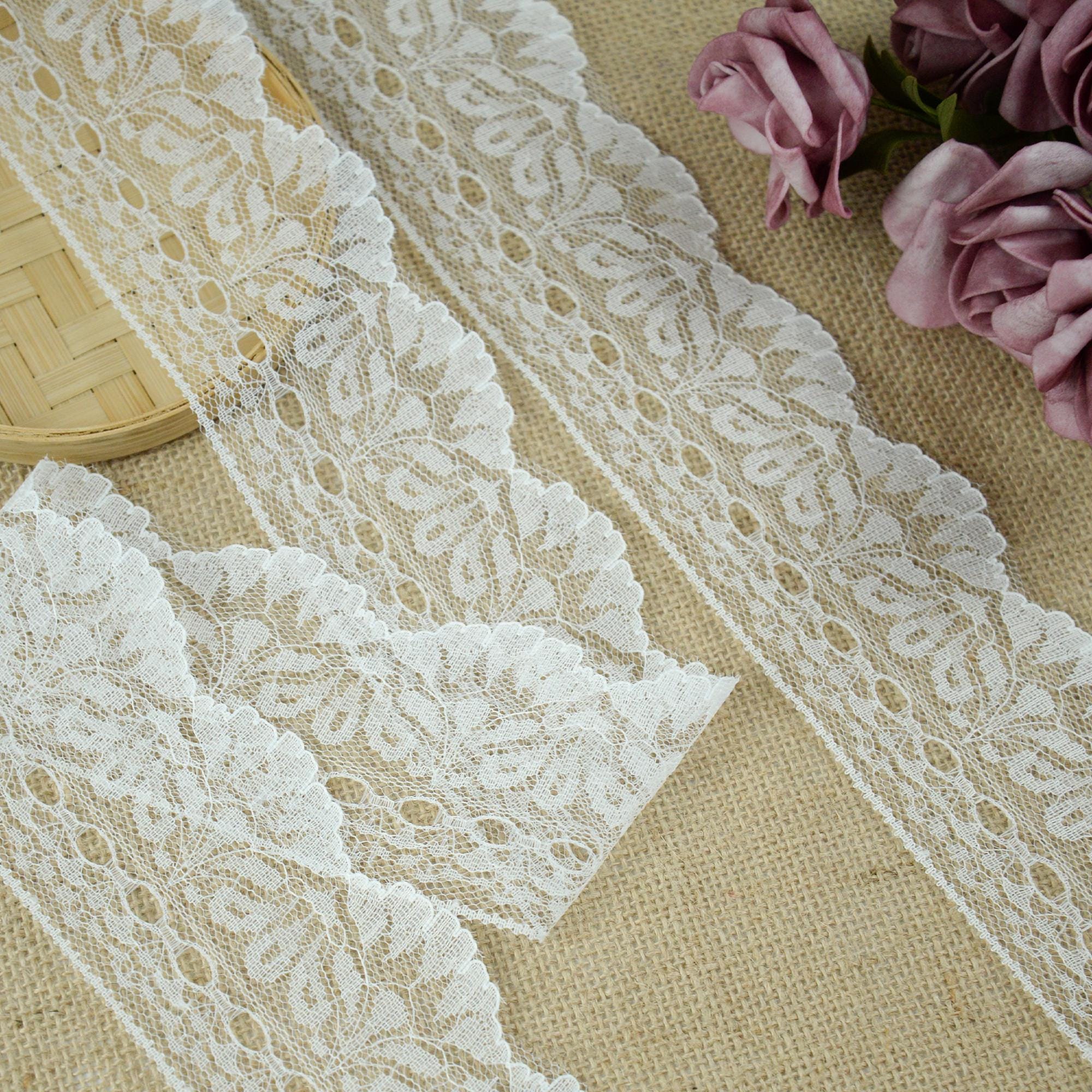 Soft Lace Ribbon by the Yards, 2.73 Width, White Lace Trim trim ...