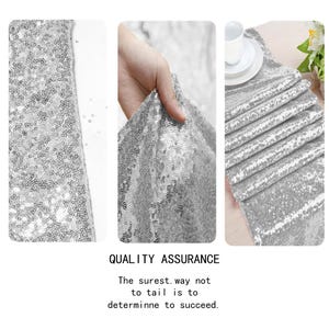 6 Pack Silver Sequin Table Runner 12x71 Inch, Glitter Sparkle Table ...