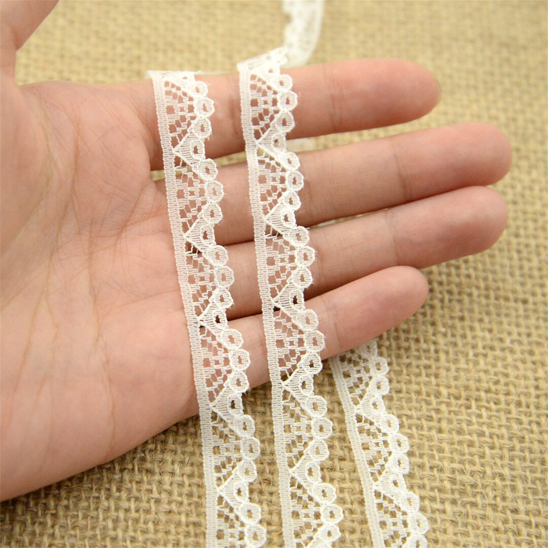 1.15cm Wide Lace Ribbon - White Vintage Lace Ribbon Trimming for Sewing ...
