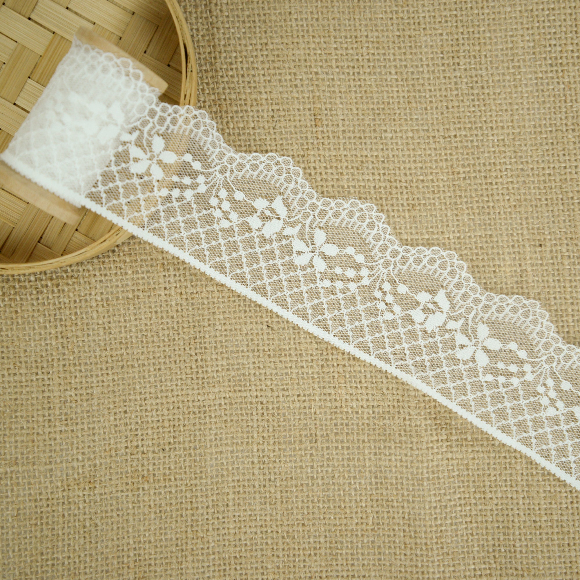 White Lace Trim Soft Lace Ribbon by the Yards, 2.42 Width trim ...