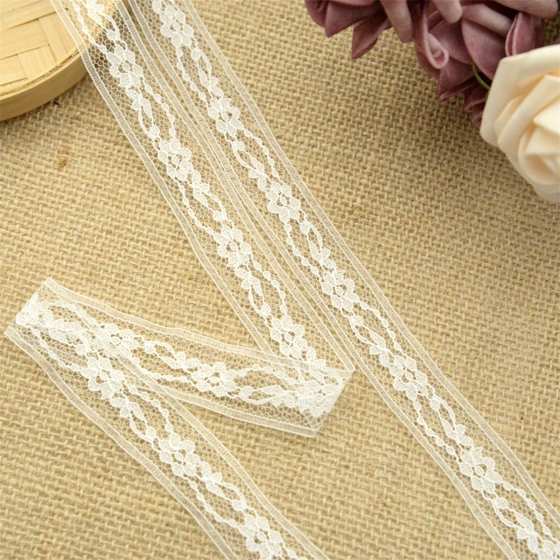 2.0cm Wide Lace Ribbon - White Lace Trim by the Yard for Sewing, Crafts ...
