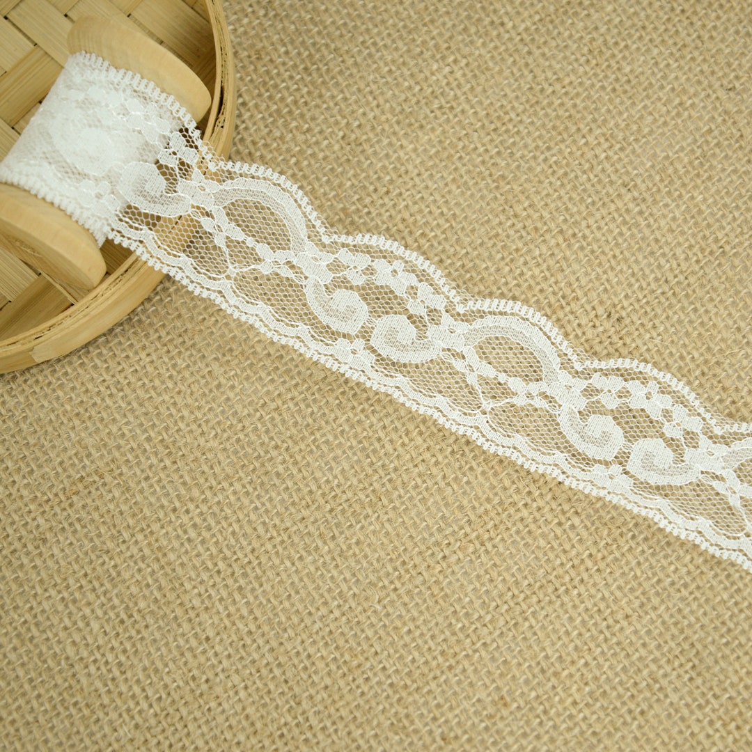 White Lace Trim- Soft Lace Ribbon by the Yards, 1.37" Width |trim Lace ...