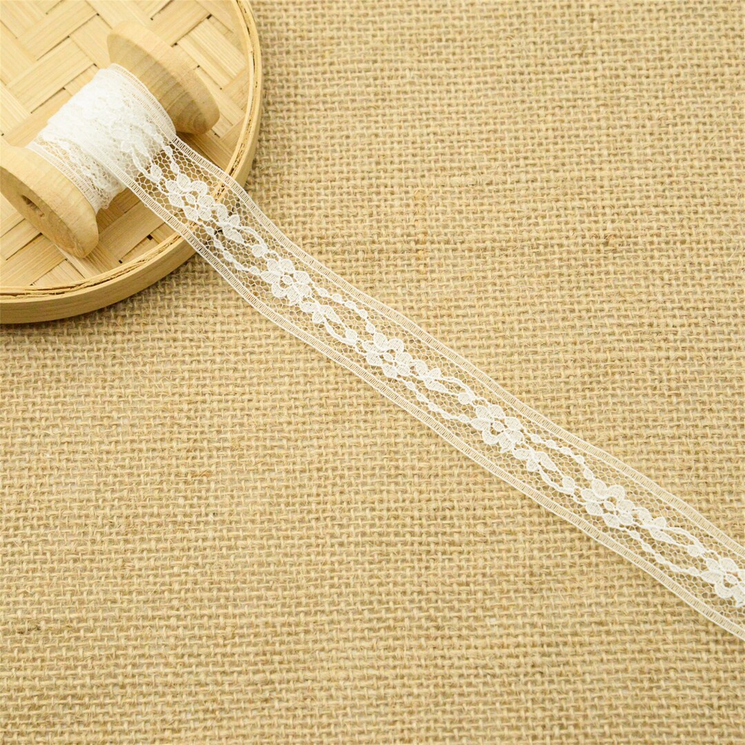 2.0cm Wide Lace Ribbon - White Lace Trim by the Yard for Sewing, Crafts ...