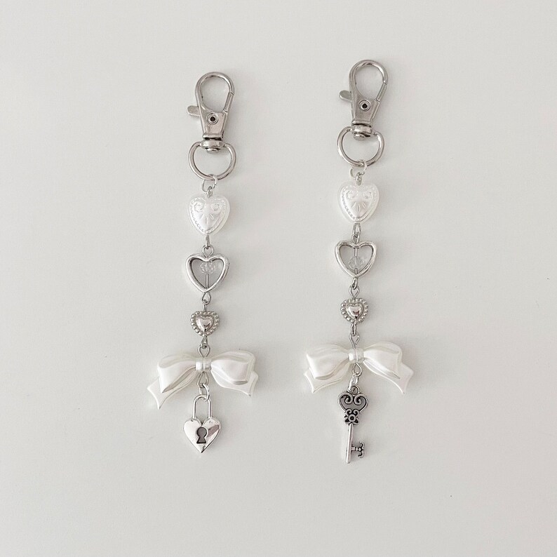 Matching Key to My Heart Best Friends Charm Beaded Keychain Set ...