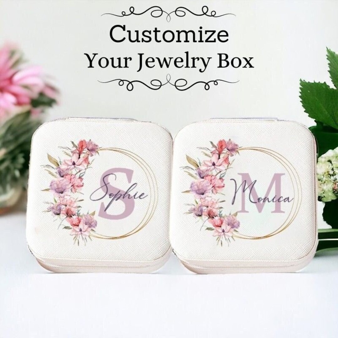 Jewelry Box, Flower Girl Gift, Custom Jewelry Box, Travel Jewelry Case ...