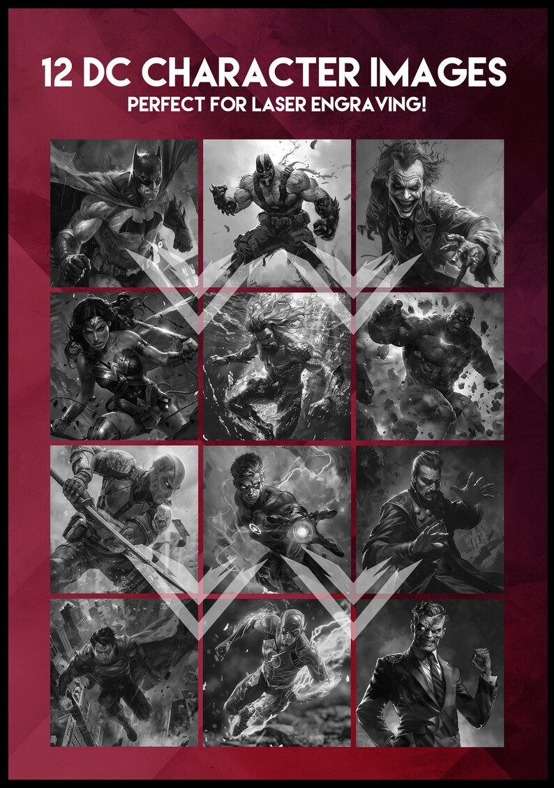 27 Comic Book Characters (dc/marvel) - for Slate Engraving on Wood ...