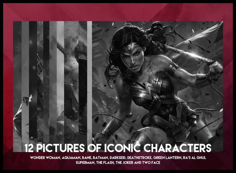12 DC Comic Characters Pictures - for Slate Engraving on Wood, Slate ...