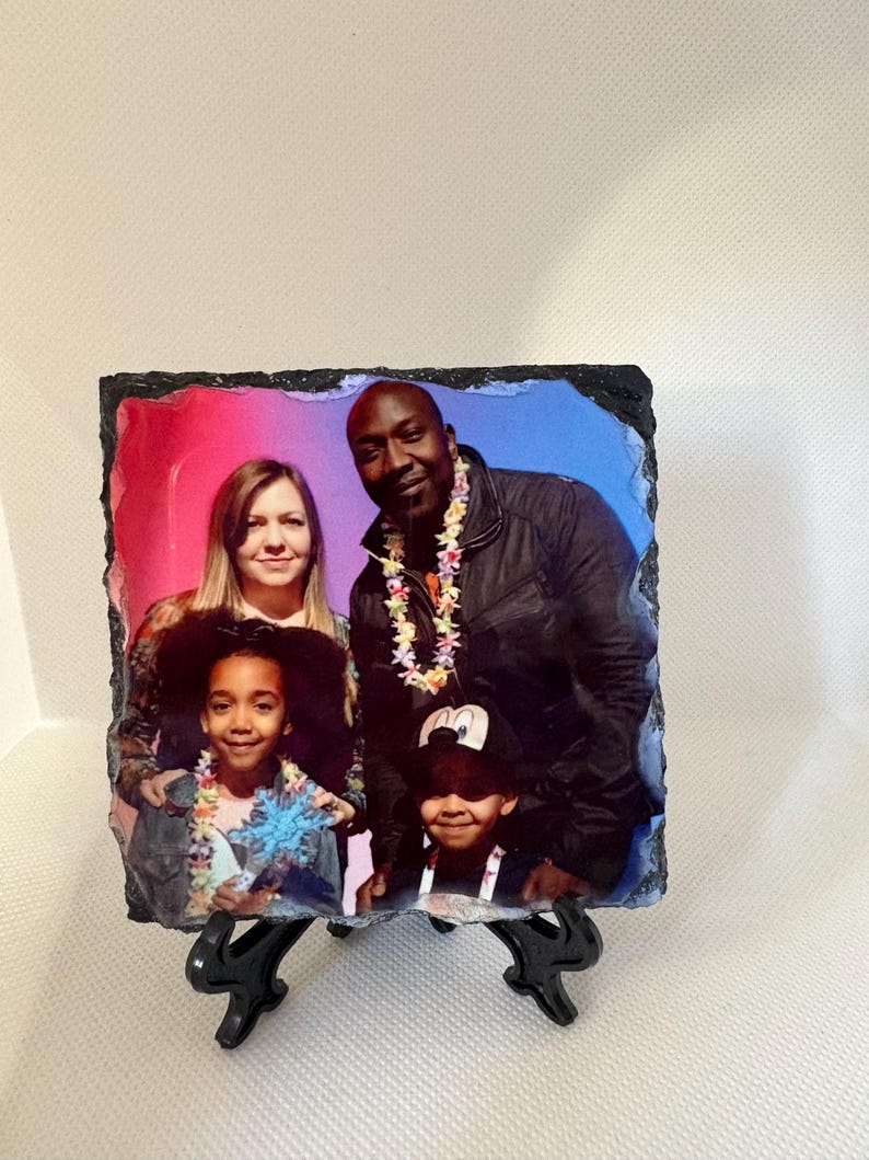 Personalised Photo Slate | Custom Rectangle & Square Stone Plaques With ...