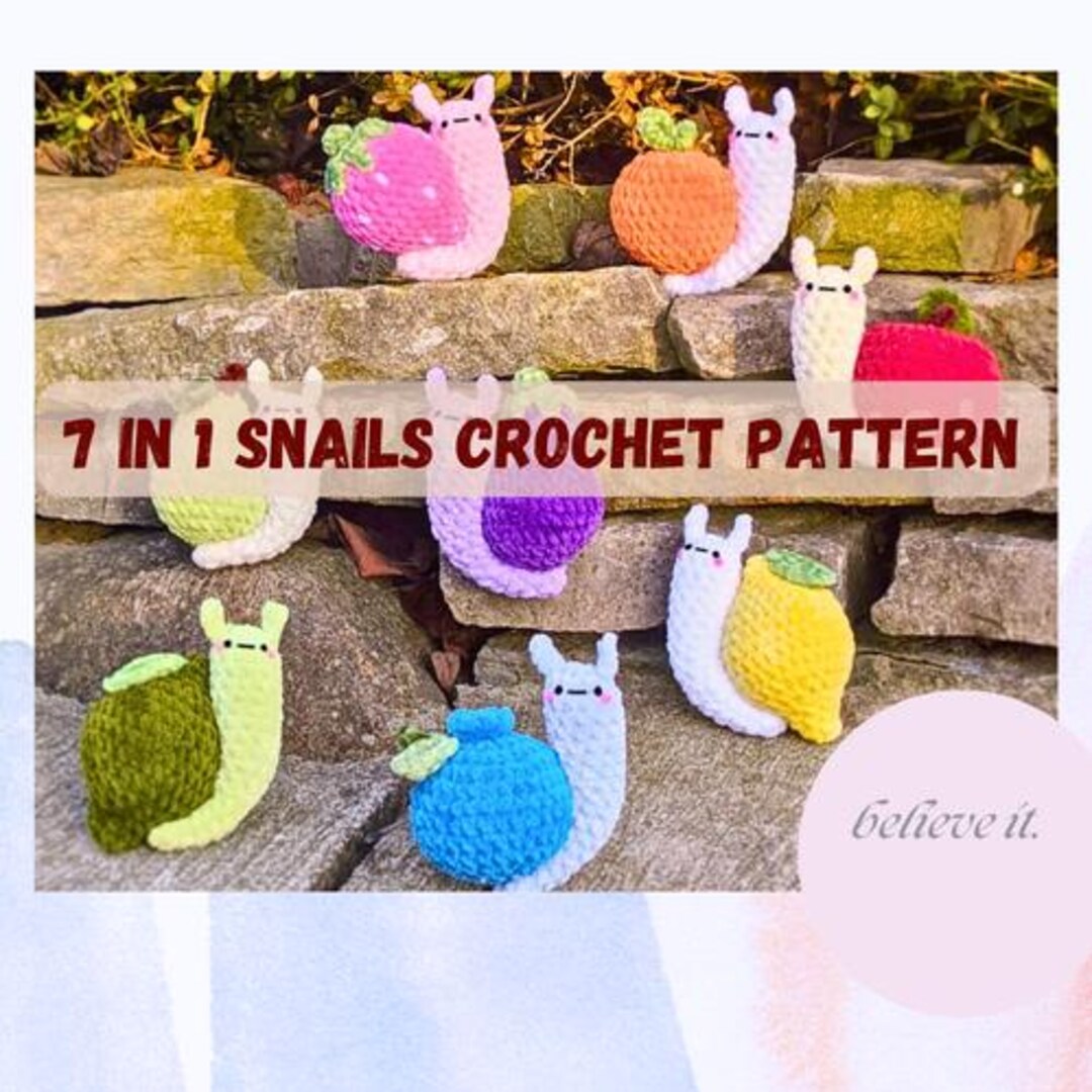 7 in 1 SNAILS Crochet Pattern, Digital File, DIY Crochet Craft ...