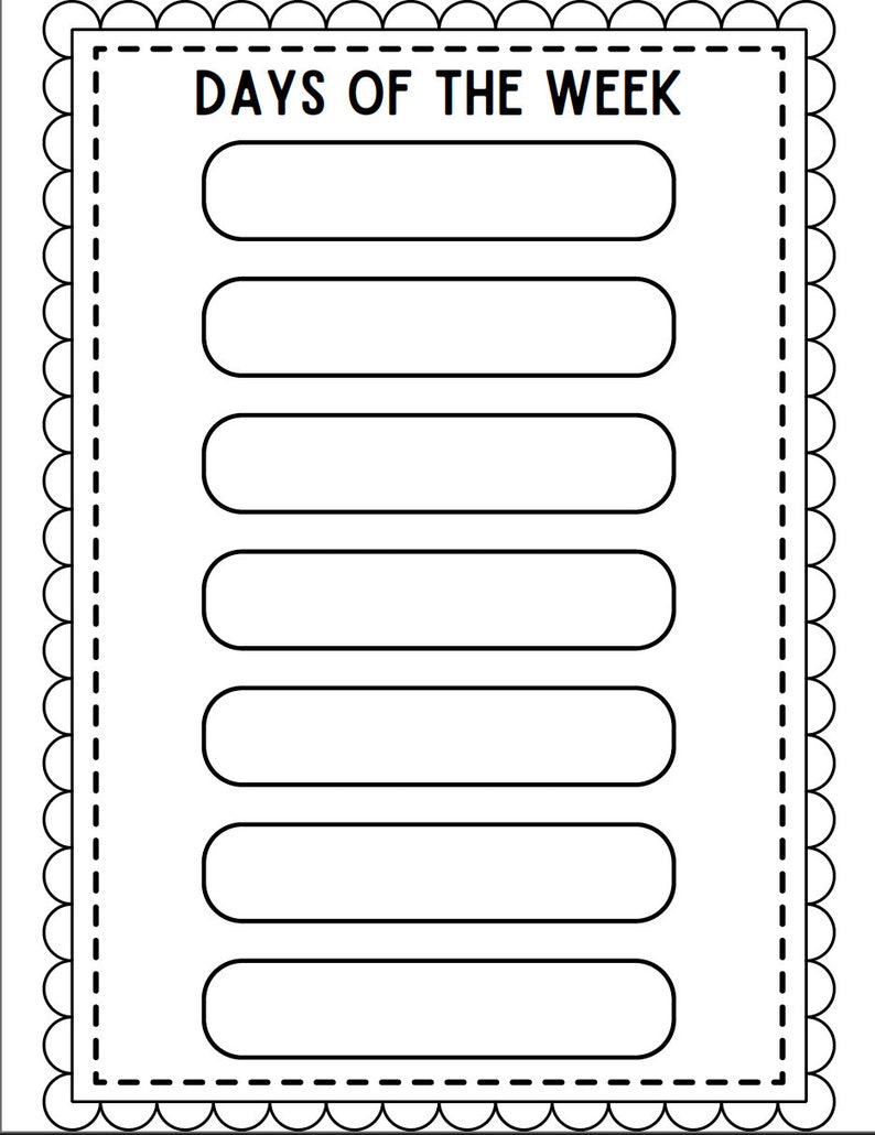 Days of the Week File Folder Task - Etsy