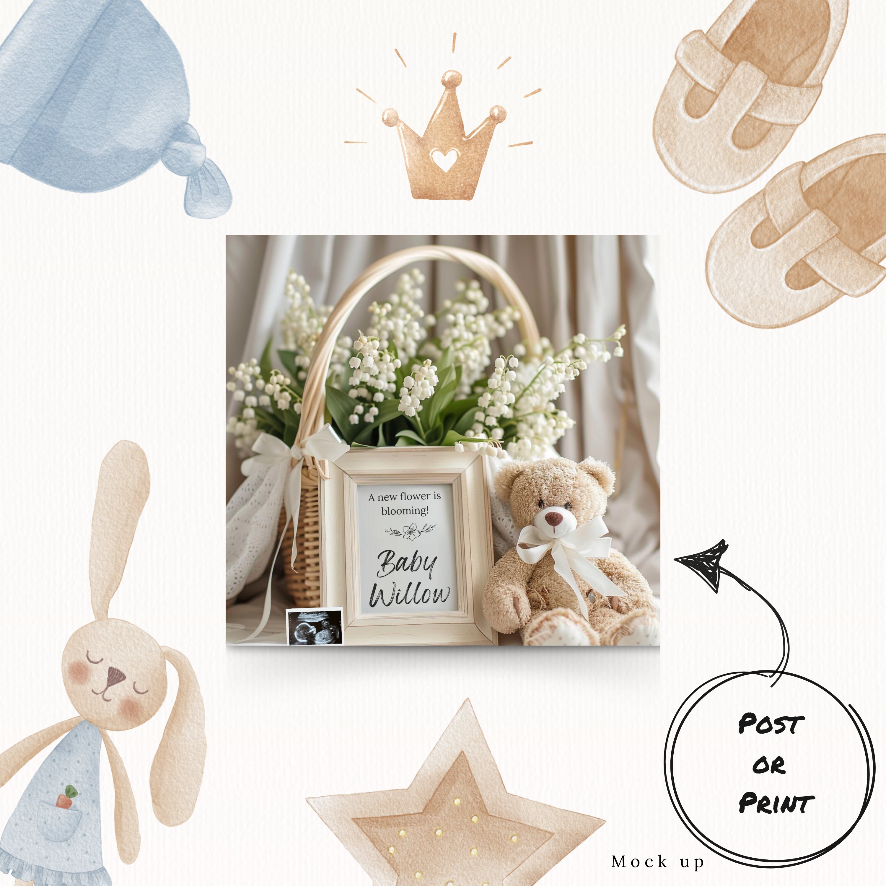 May Birth Flower Digital Baby Announcement for Pregnancy Announcement ...