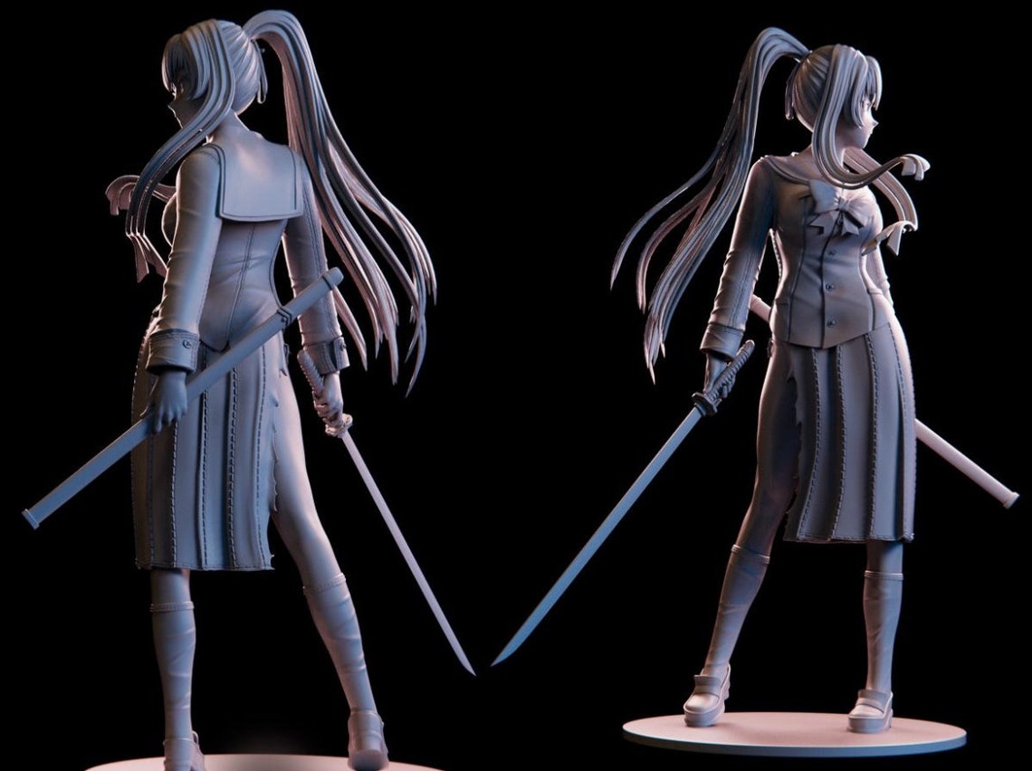 Fighter Anime Girl STL Files 3D Printer Stl File,3dstl Model,stl,3d ...