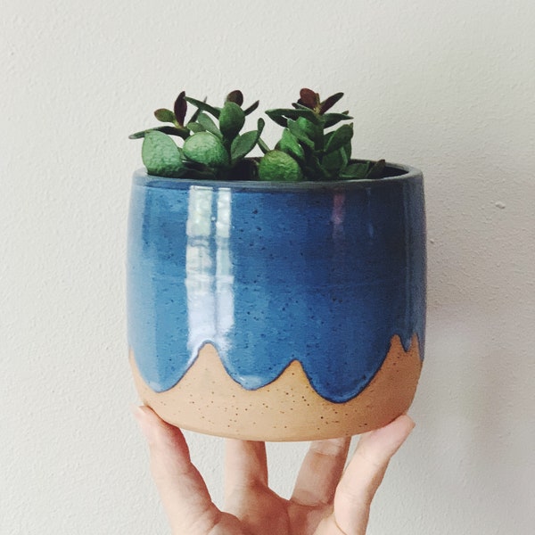 Blue Flower Pot - Etsy