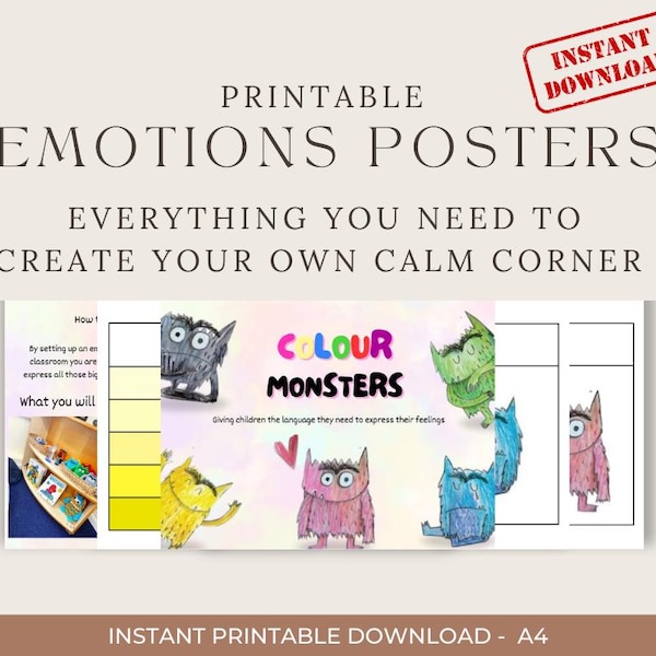 Colour Monster Poster - Etsy UK