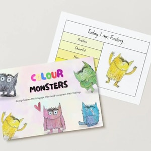 Printable Feelings Posters for Kids | Color Monster Emotions Chart ...