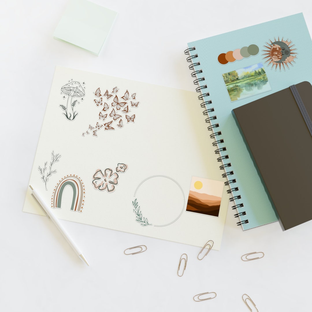 Green and Brown Aesthetic Vinyl Sticker Sheet - Etsy