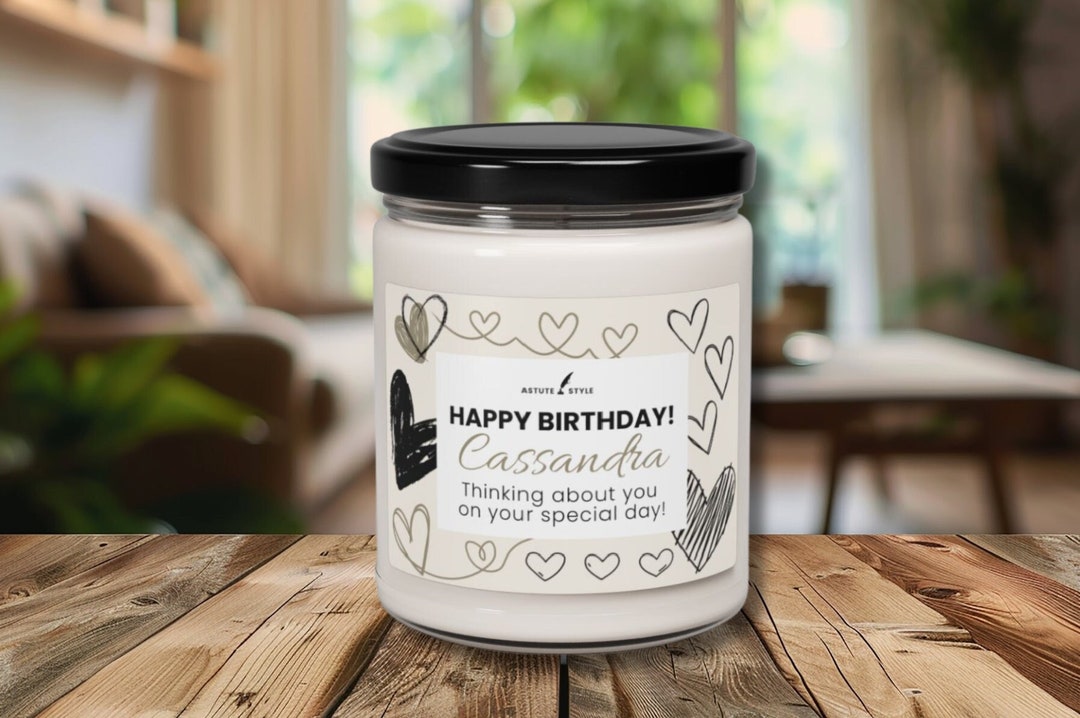Personalized Birthday Candle Gift for Women Custom Candle Gift Happy ...