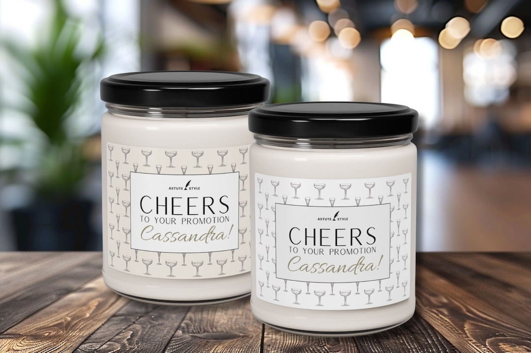 Personalized Promotion Candle for Coworker, Cheers on the New Job ...