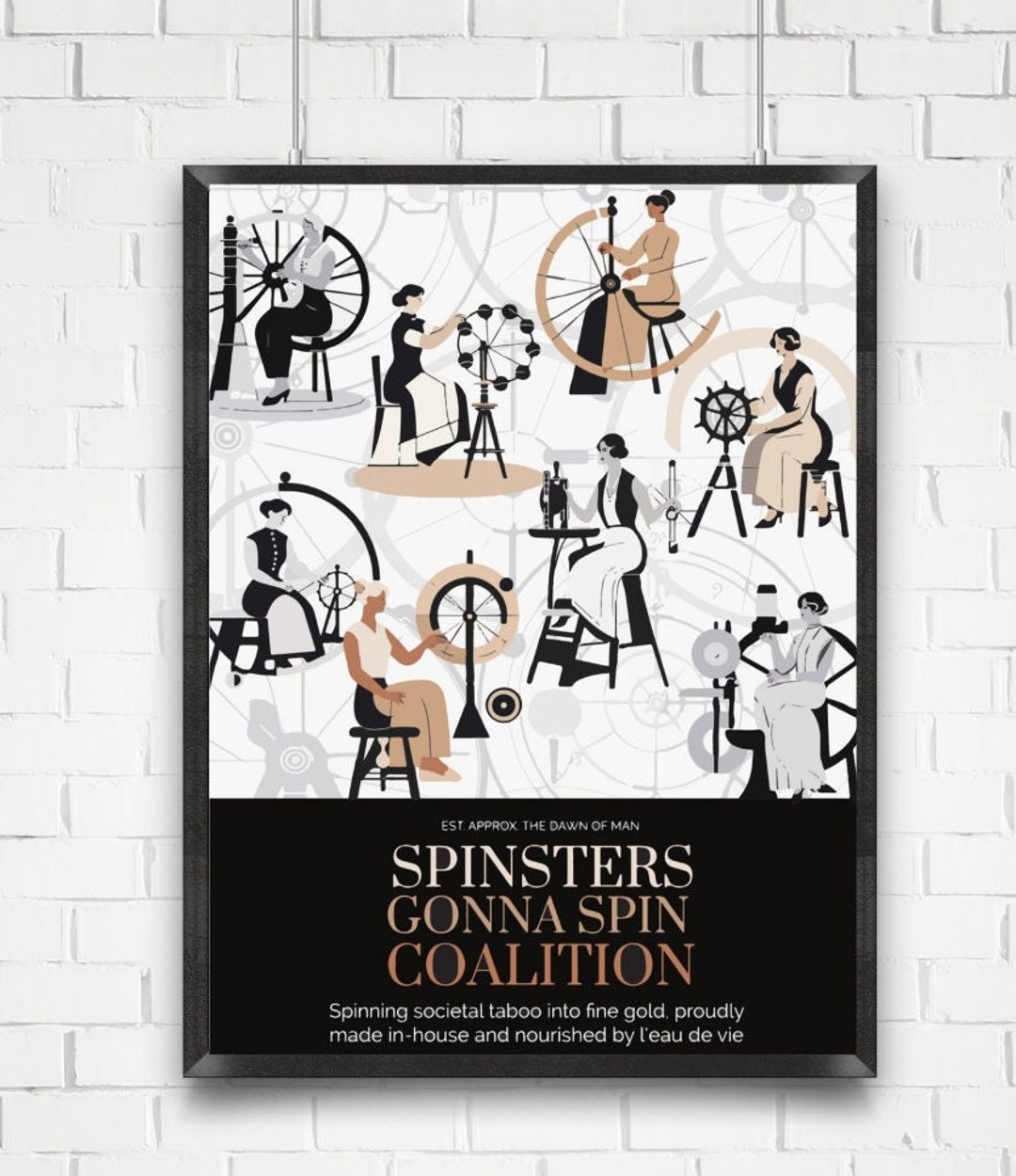 Spinsters Gonna Spin Poster, Printable Quote, Office Wall Art, Feminist ...