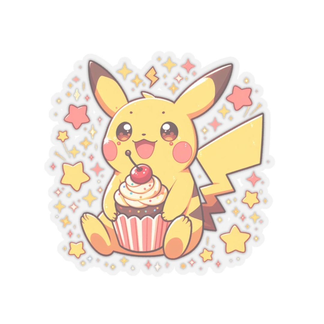 Pikachu Cupcake Sticker - Etsy