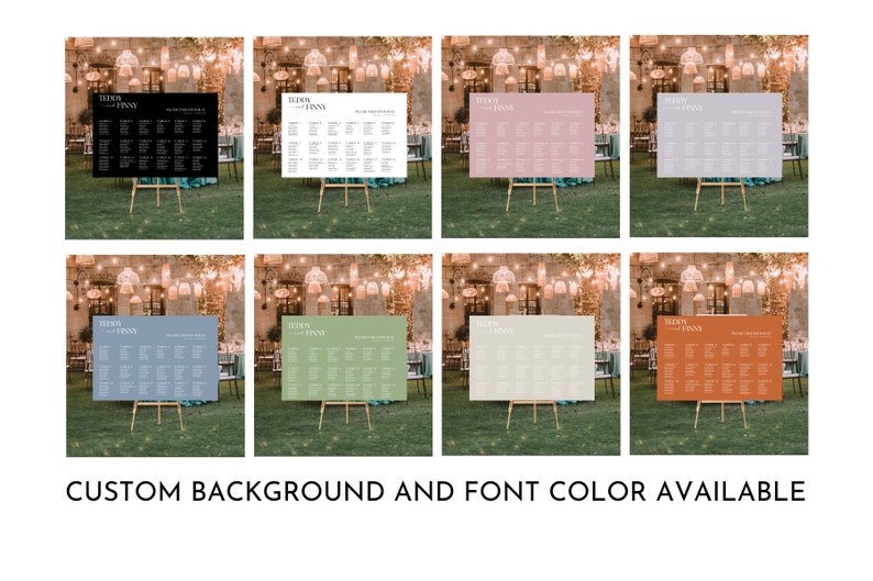 Wedding Seating Chart Printed Modern Wedding Seating Chart Sign ...