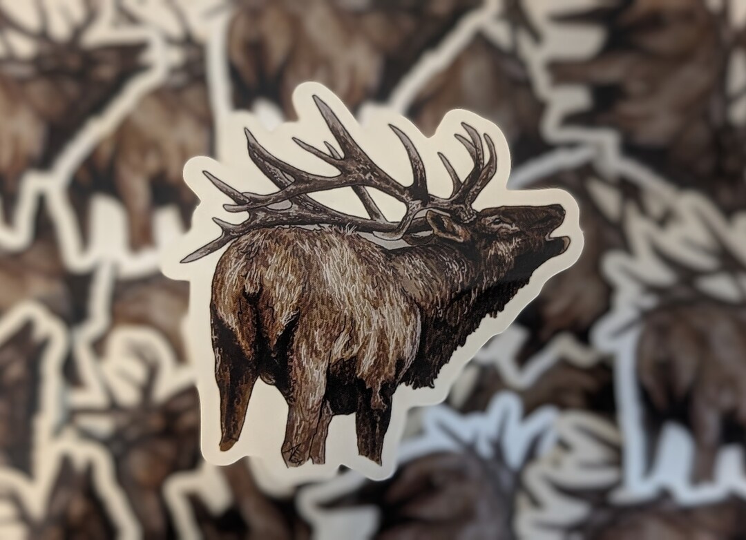 Rocky Mountain Elk Dye Cut Vinyl Sticker - Wildlife - Bull Elk - Animal ...