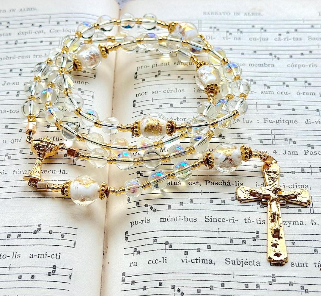 Eucharistic Handmade Rosary Beads, Wedding Gift, Catholic Convert ...