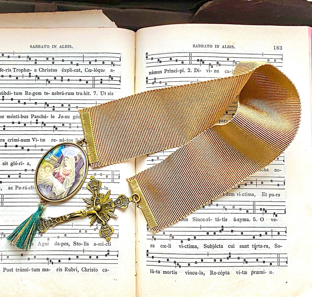 Catholic Bookmark, Jesus in the Manger, Nativity Book Ribbon, Catholic ...