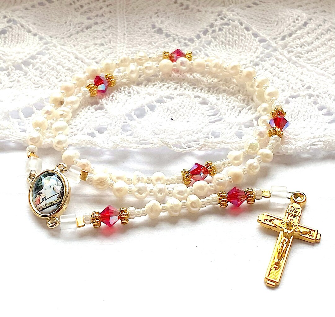 Guardian Angel Rosary, Baptism Rosary Gift, Catholic Gift, First ...