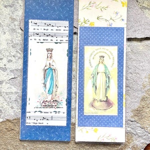 Blessed Virgin Mary Bookmarks, Set of 2 Catholic Handmade Bookmarks ...