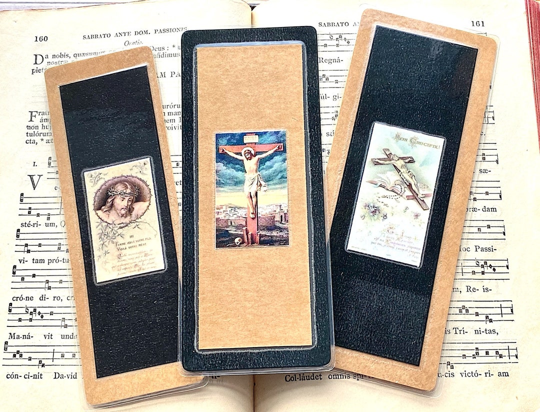 Set of 3 Catholic Lent Bookmarks, Handmade Bookmarks, Holy Cards ...