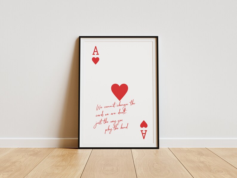 Playing Card Print, Playing Card Poster, Trendy Retro Art, Bar Decor ...