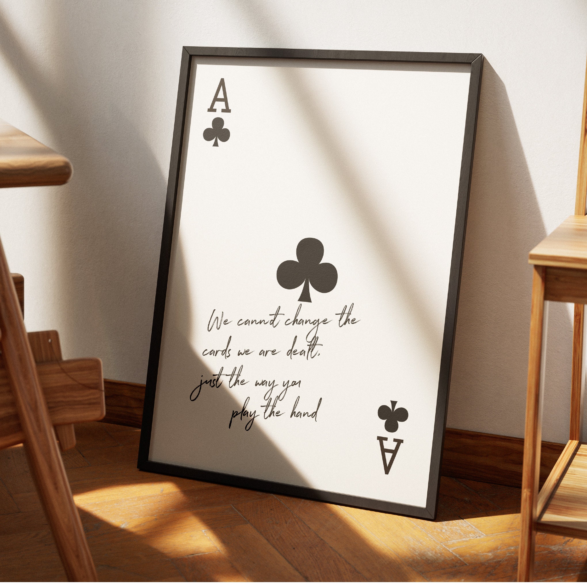 Playing Card Print, Playing Card Poster, Trendy Retro Art, Bar Decor ...