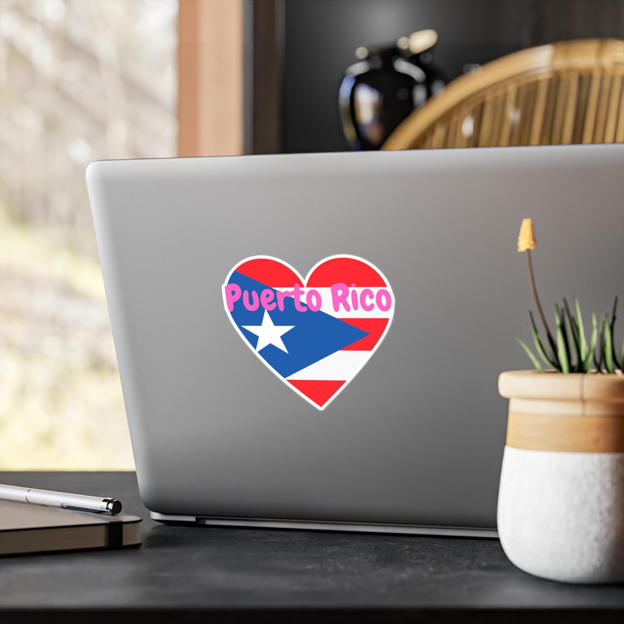 Puerto Rico Love Vinyl Sticker, Kiss-cut Decal for Laptop, Car, Water ...