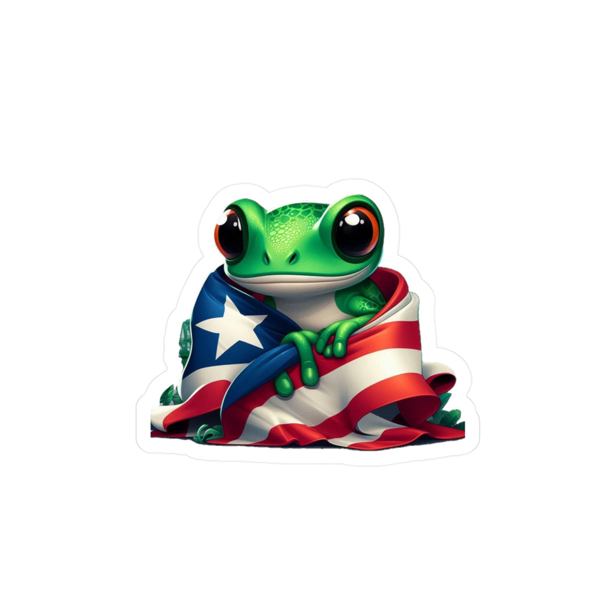 Coqui in Puerto Rican Flag Vinyl Stickers, Cute Decals for Laptops ...