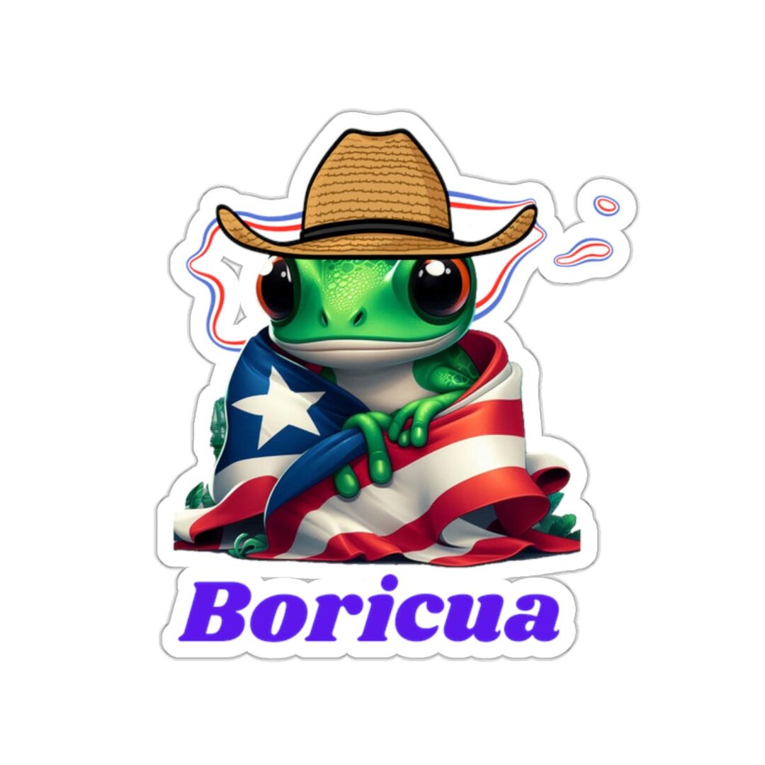 Puerto Rican Coqui Farmer Hat Kiss-cut Stickers, Vinyl Decals, Laptop ...