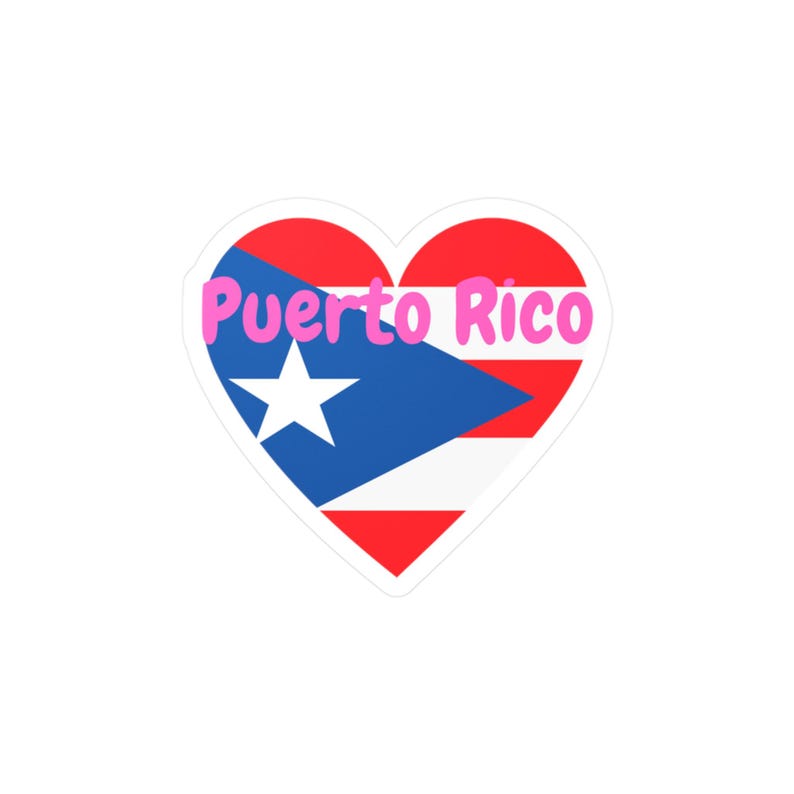 Puerto Rico Love Vinyl Sticker, Kiss-cut Decal for Laptop, Car, Water ...