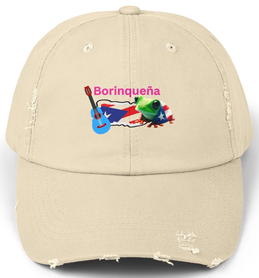 Boricua Hat for Women With Coqui and Island Image, Trendy Hat With Cute Coqui, Wonderful PR ...