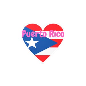 Puerto Rico Love Vinyl Sticker, Kiss-cut Decal for Laptop, Car, Water ...