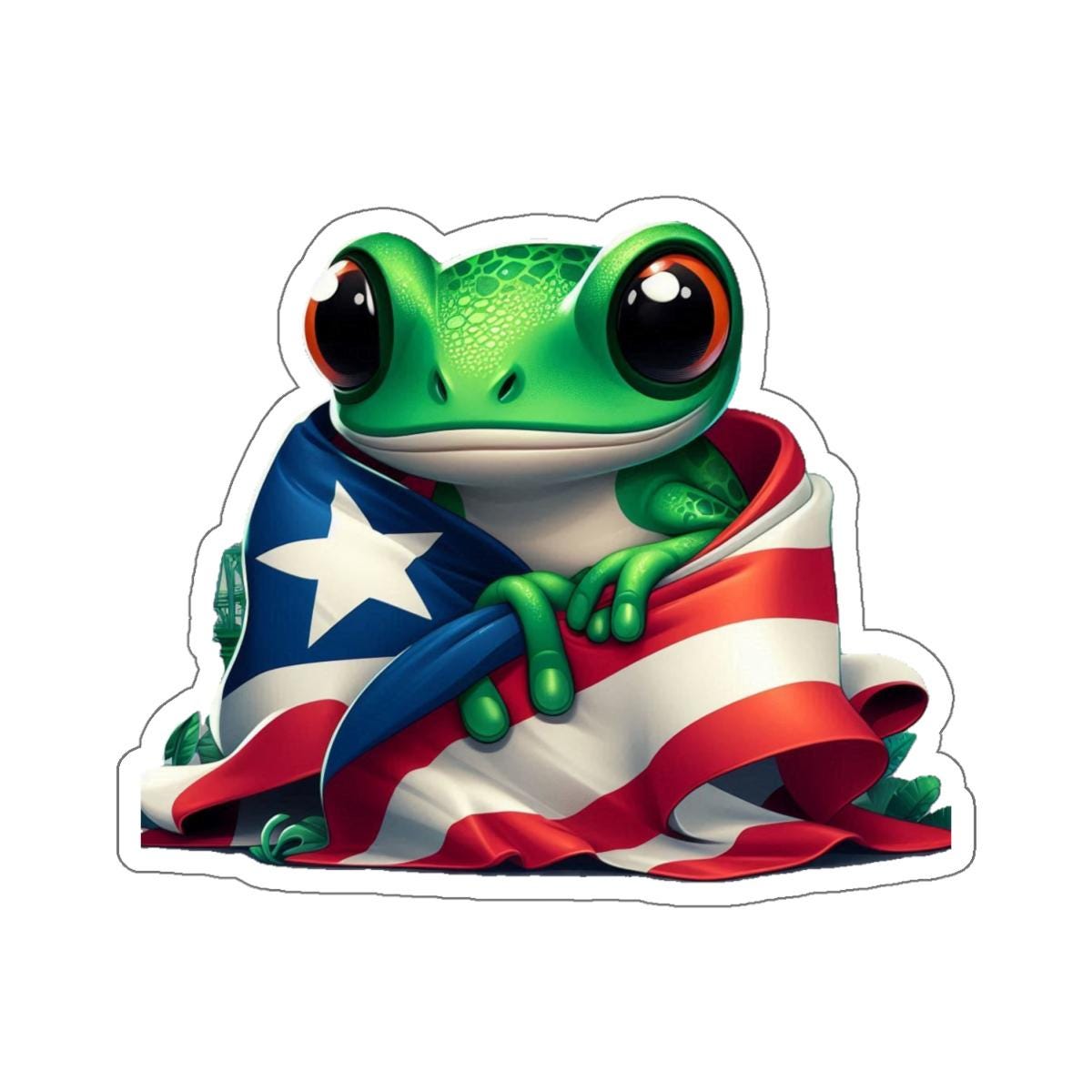 Puerto Rican Coquí Frog Vinyl Sticker – Boricua Flag Decal - Etsy