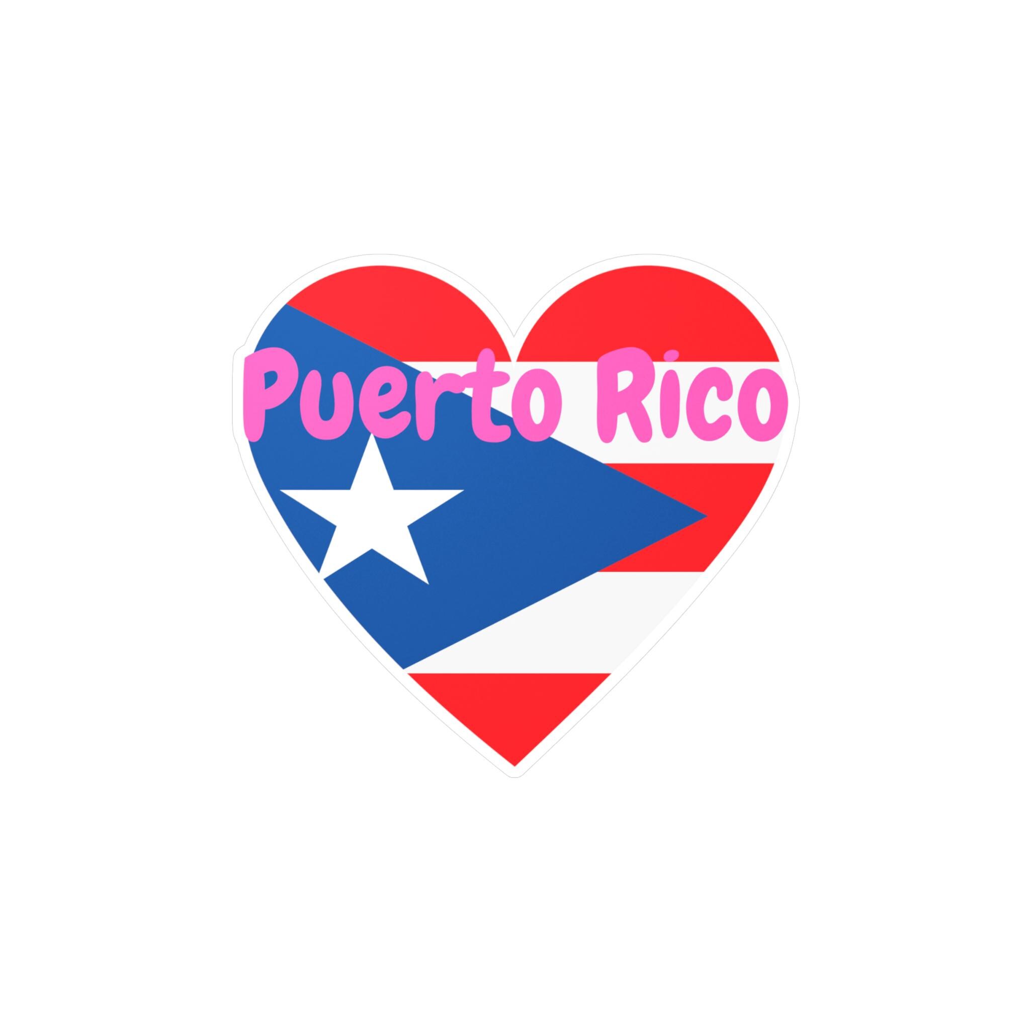 Puerto Rico Love Vinyl Sticker, Kiss-cut Decal for Laptop, Car, Water ...