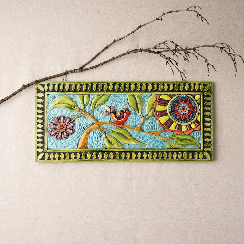 Horizontal Ceramic Garden Plaque, Outdoor Wall Art (MADE to ORDER) - Etsy