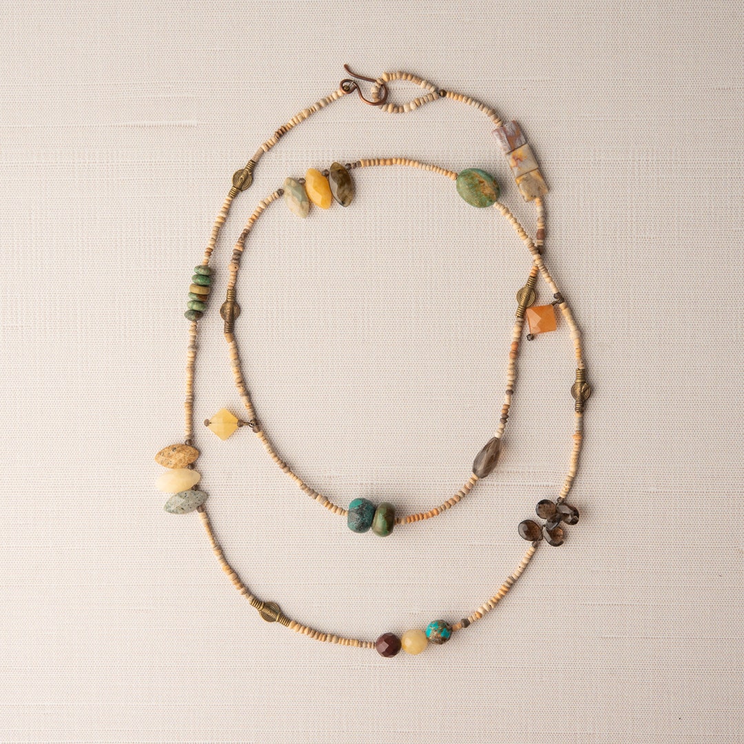 Neutral Necklace, 40 Inch Single Strand Necklace - READY to SHIP by ...