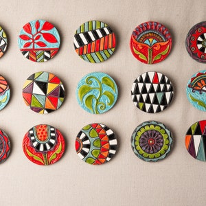 Round Wall Art Tiles (one - Choose From 15 Patterns) Mounted Tile Wall ...
